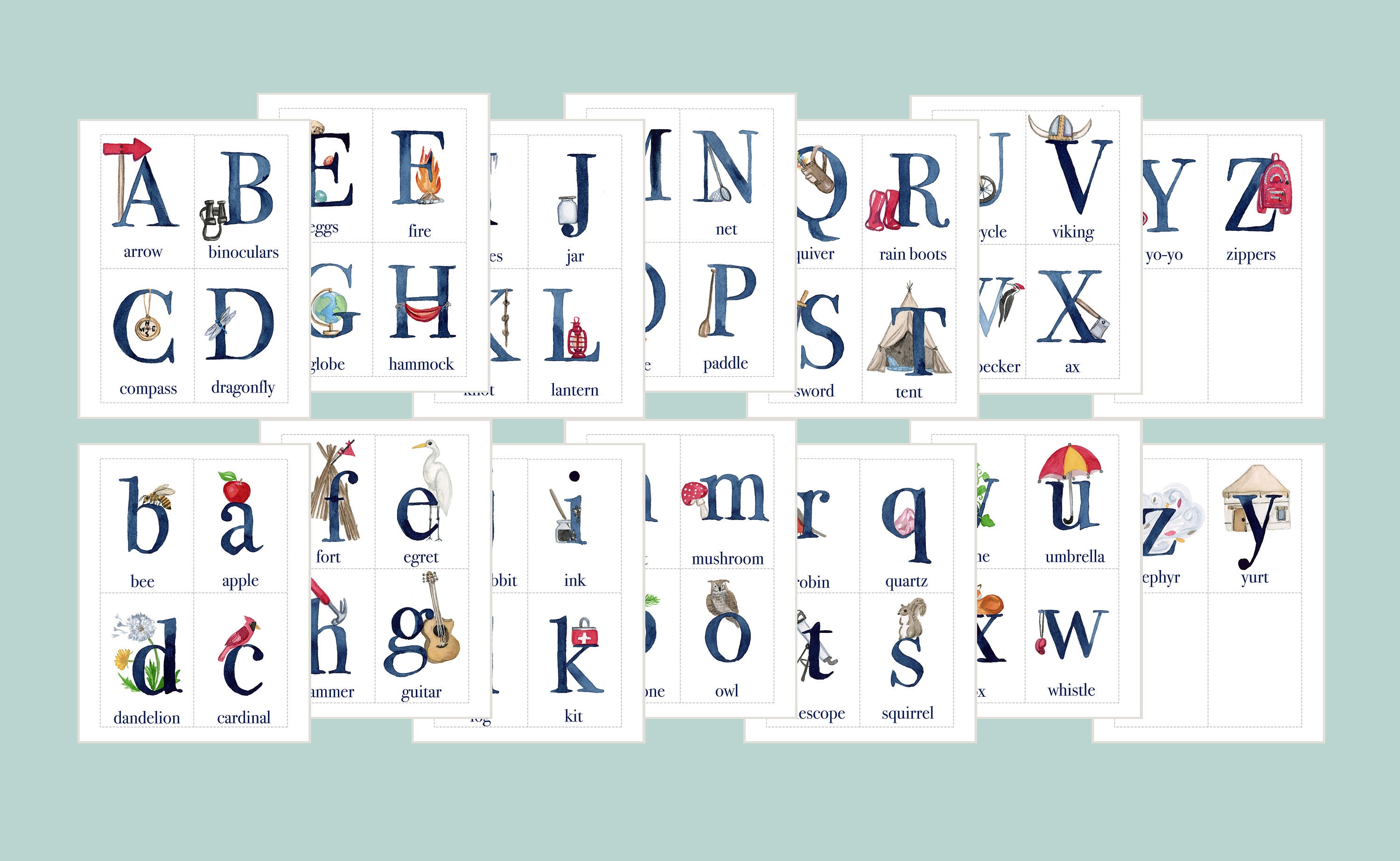 Digital Download Adventure Alphabet Upper and Lowercase Cards - Etsy Israel
