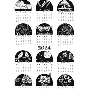 2023-2024 School Year at a Glance Nature Themed Calendar Download 4 ...