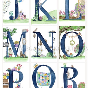 Full Alphabet 3 Sizes Digital Download, Teatime in the Garden ...