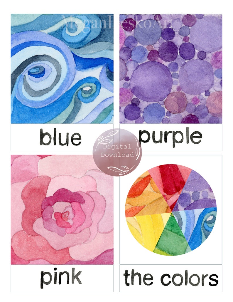 Digital Download 3 Part Color Cards Three Part Montessori - Etsy