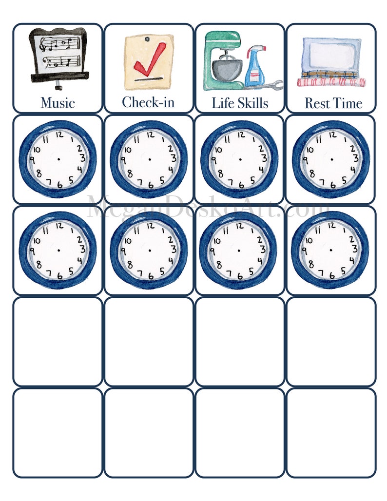 Picture Schedule With Desk Strip, Personal Student Picture Schedule ...