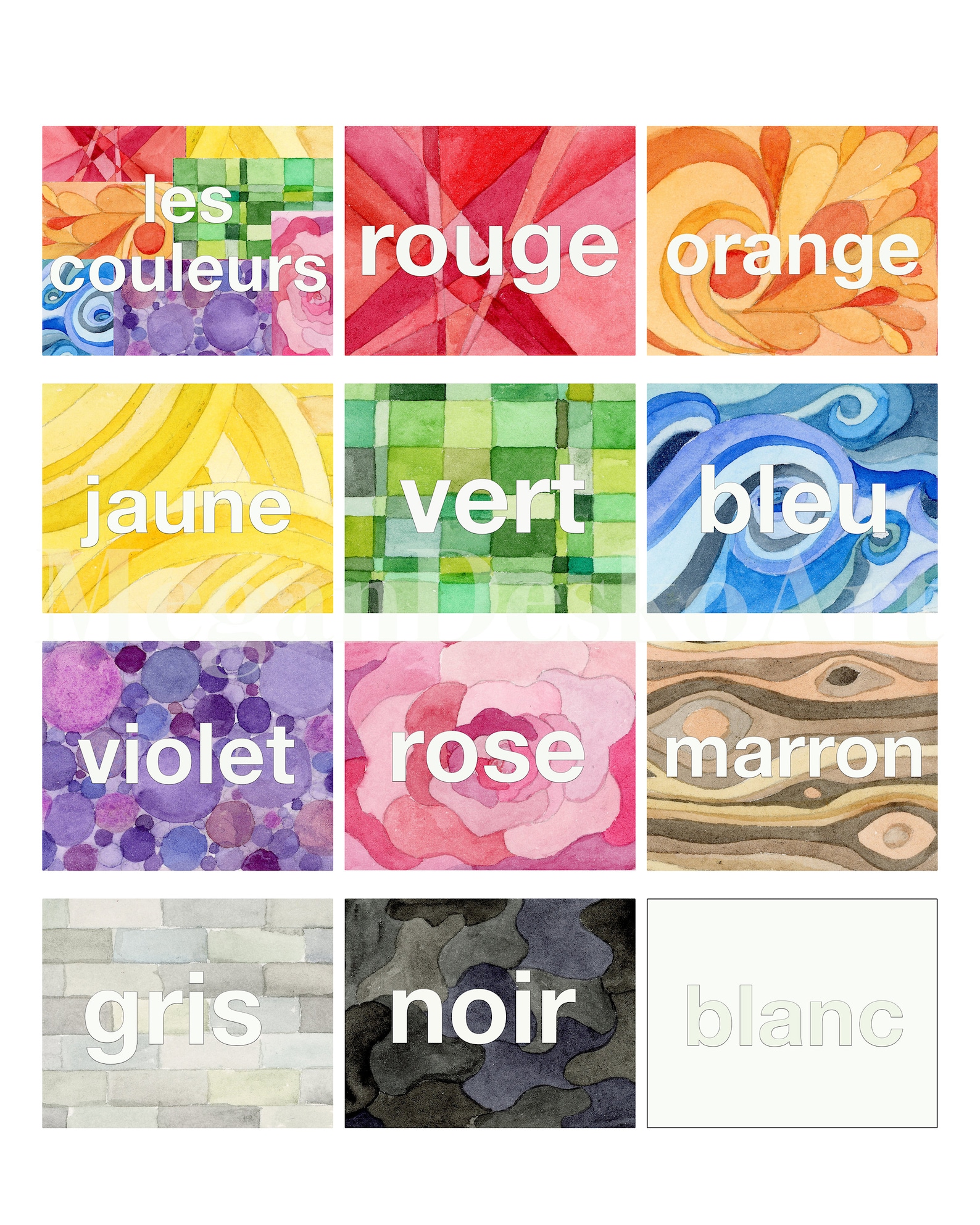 Digital Download French Colors French Color Flash Cards | Etsy