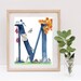 Letter M Adventure in the Woods Watercolor Print, Letter M Initial Art ...