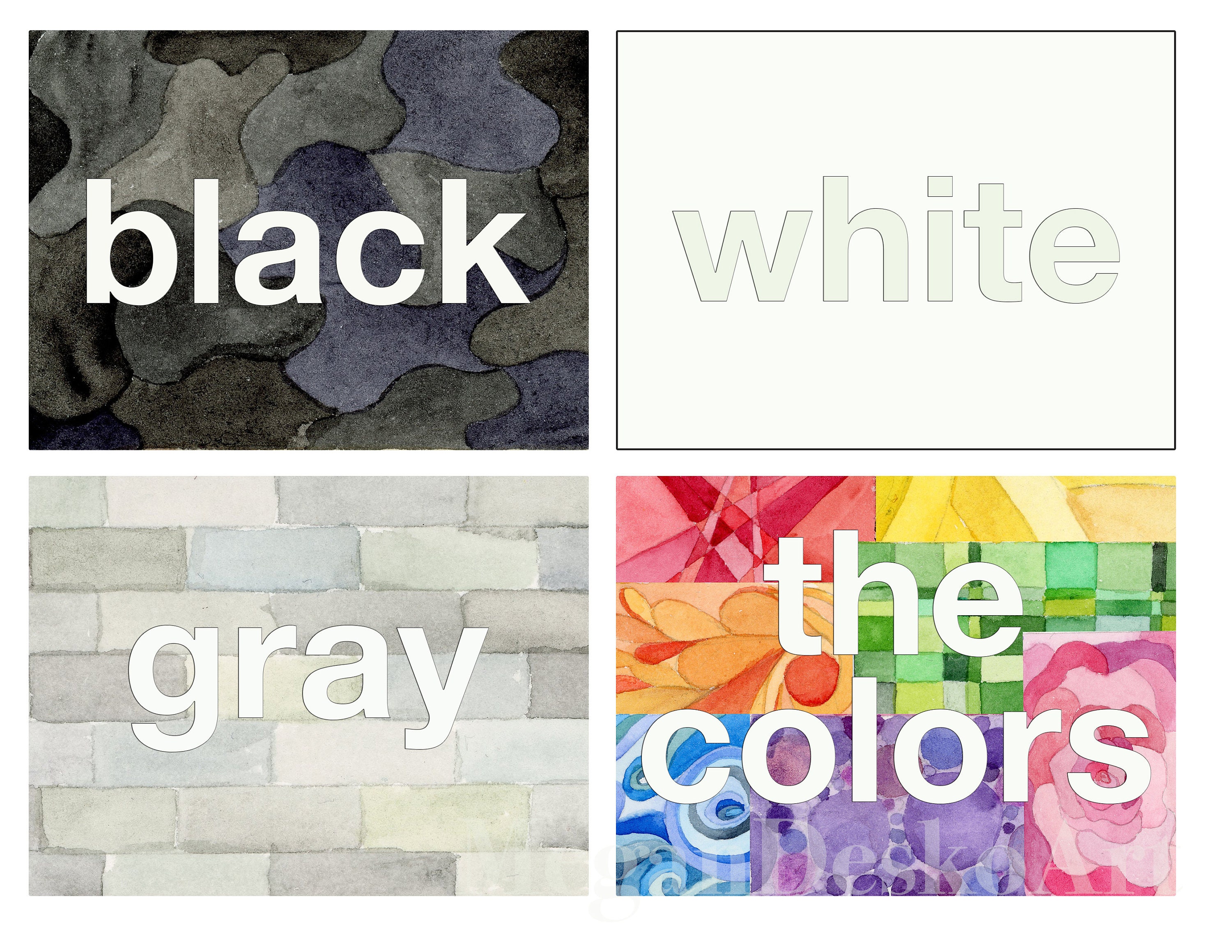 Digital Download Watercolor Color Cards, Classroom Watercolor Color ...