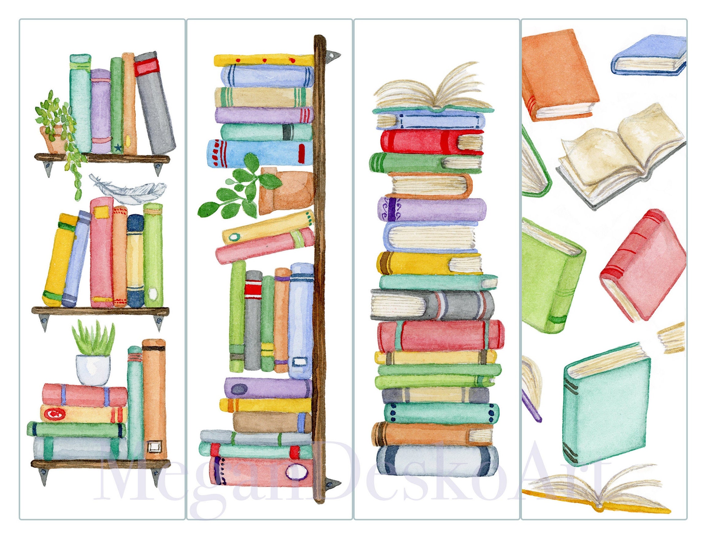 Bookshelf Reading Log Bookmark Printable; Color, Black & White, and ...