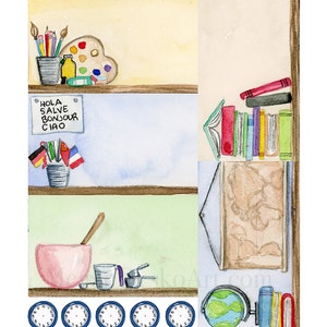 Watercolor Daily Rhythm Note Cards, Homeschool Picture Schedule ...