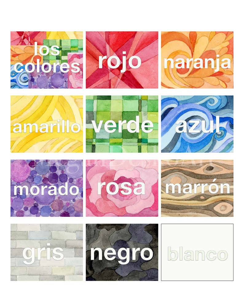 Digital Download Spanish Colors Spanish Color Flash Cards - Etsy