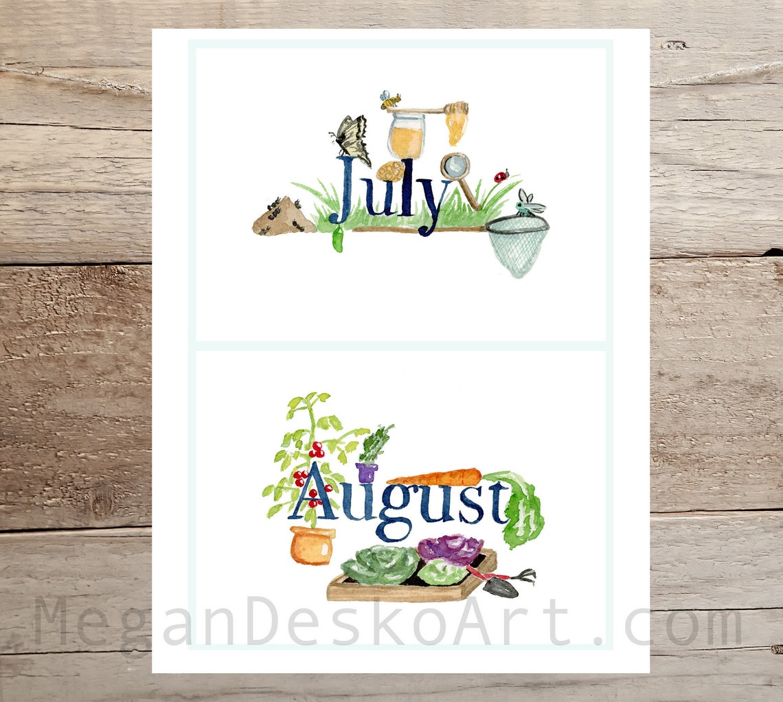 Digital Download Months, Nature Themed Month Cards, School Calendar ...