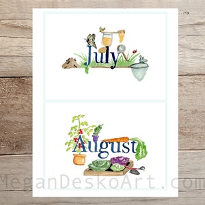 Digital Download Months, Nature Themed Month Cards, School Calendar ...
