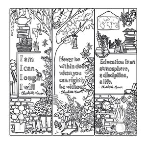 Digital Download Education Quote Watercolor Bookmark; Charlotte Mason ...