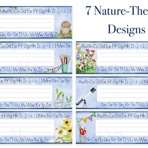 Nature Themed Watercolor Student Desk Name Plate Digital Download ...
