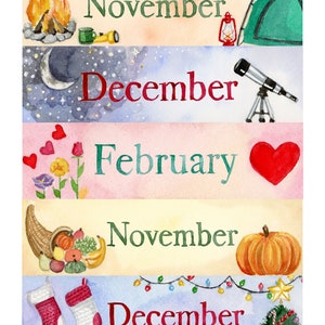 Watercolor Calendar Kit Bundle; Nature Themed Classroom Calendar ...