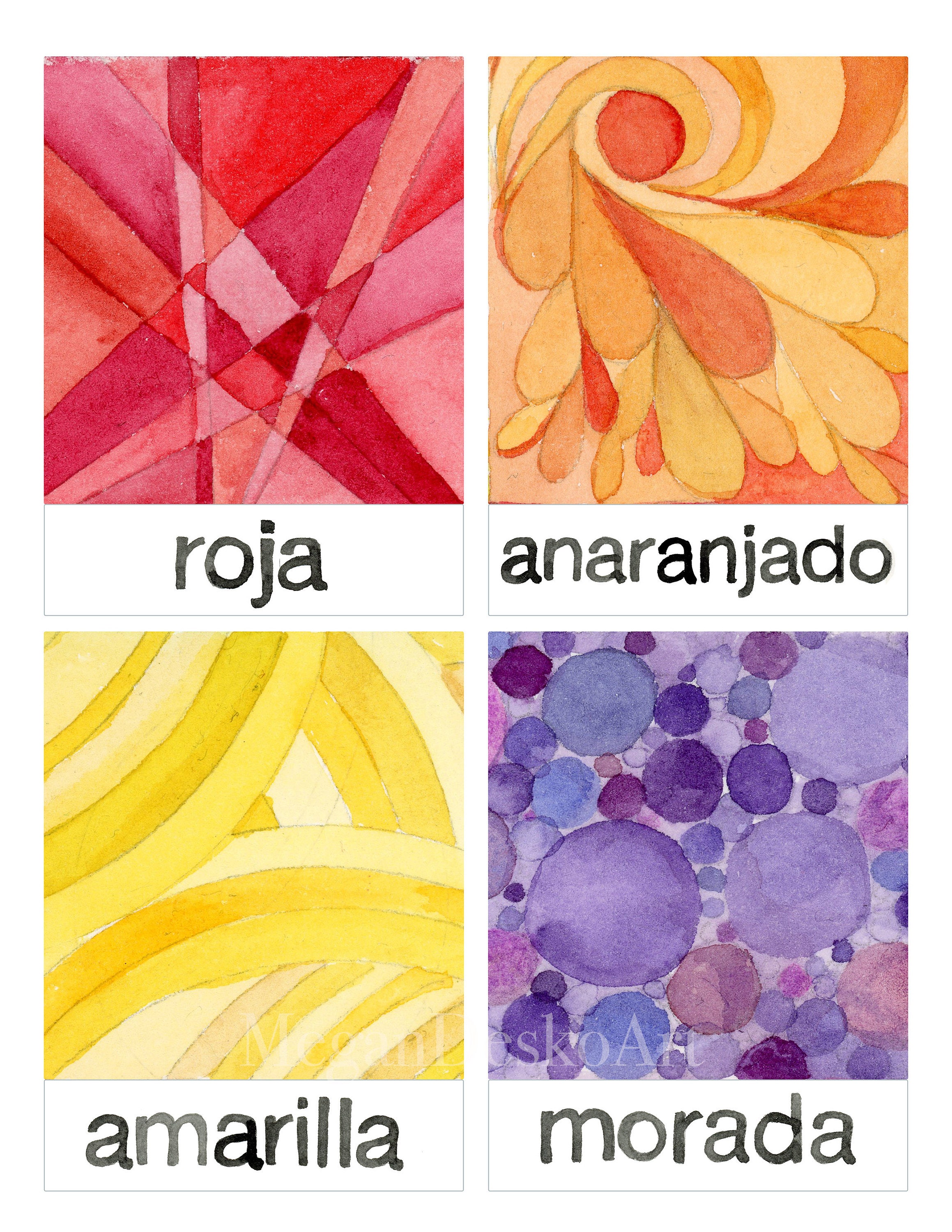 Digital Download 3 Part Spanish Color Cards Three Part - Etsy