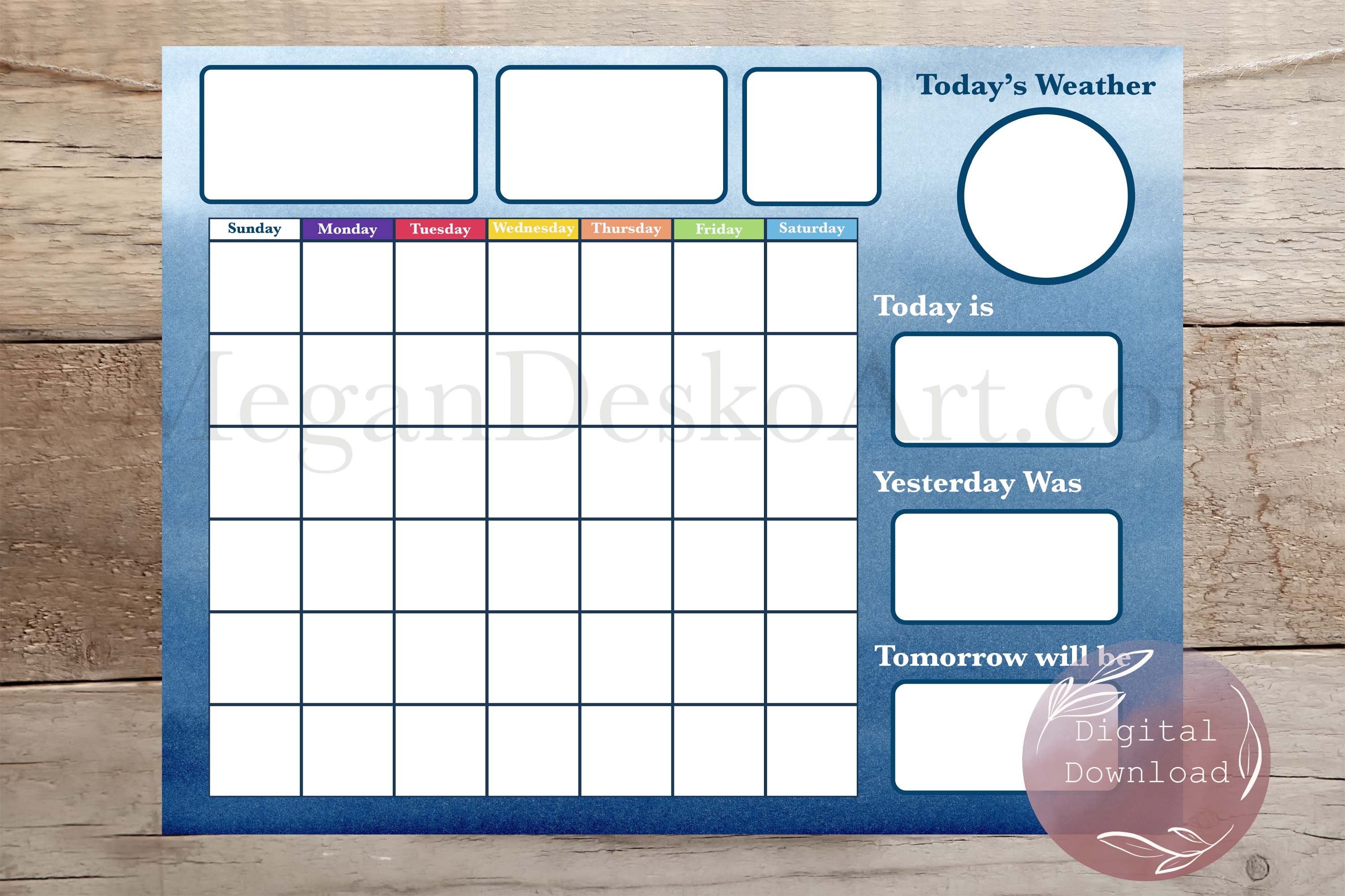 Digital Download Mini Watercolor Nature Calendar Kit 8.5x11in | Etsy