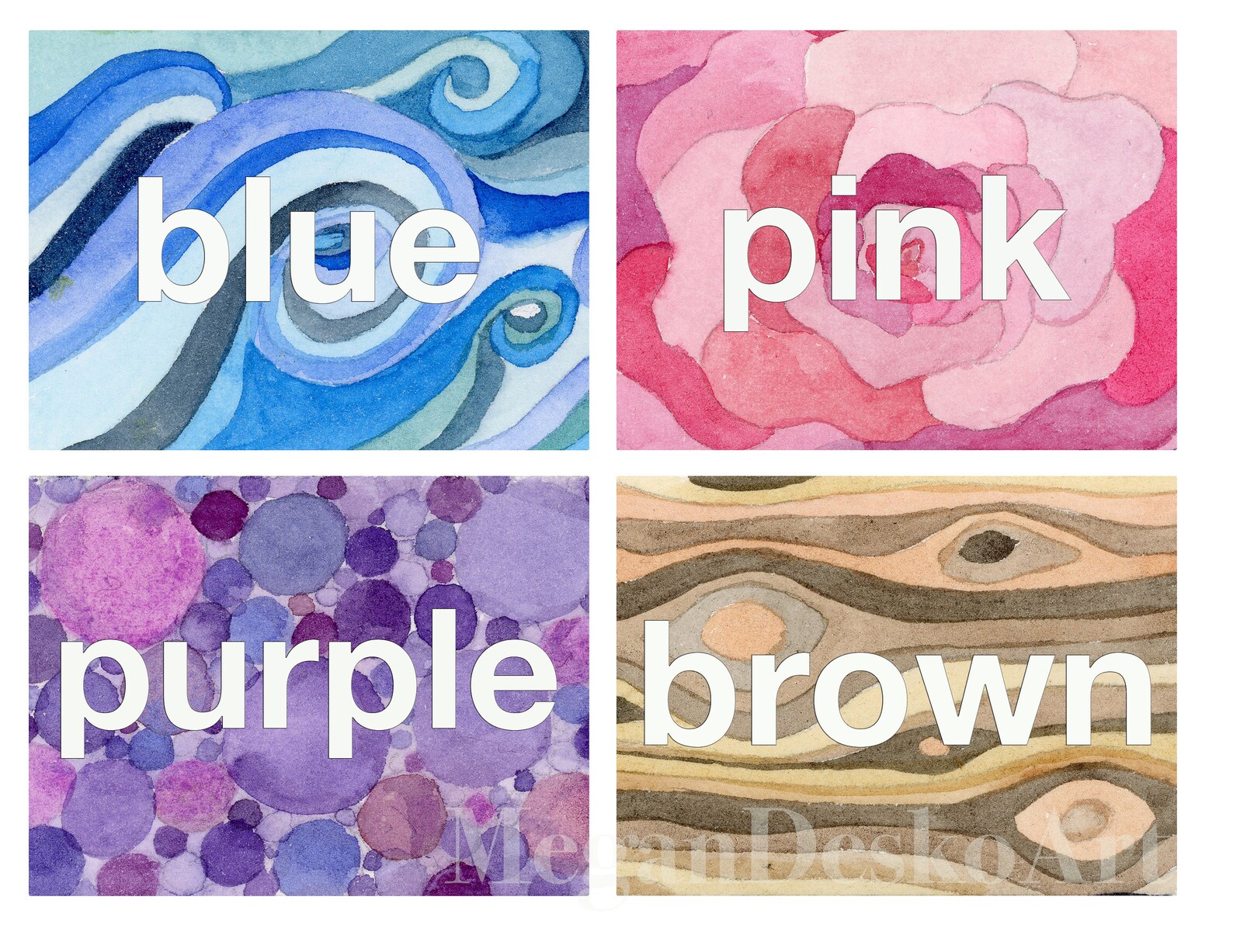 Digital Download Watercolor Color Cards Classroom Watercolor - Etsy