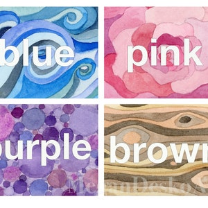 Digital Download Watercolor Color Cards, Classroom Watercolor Color ...