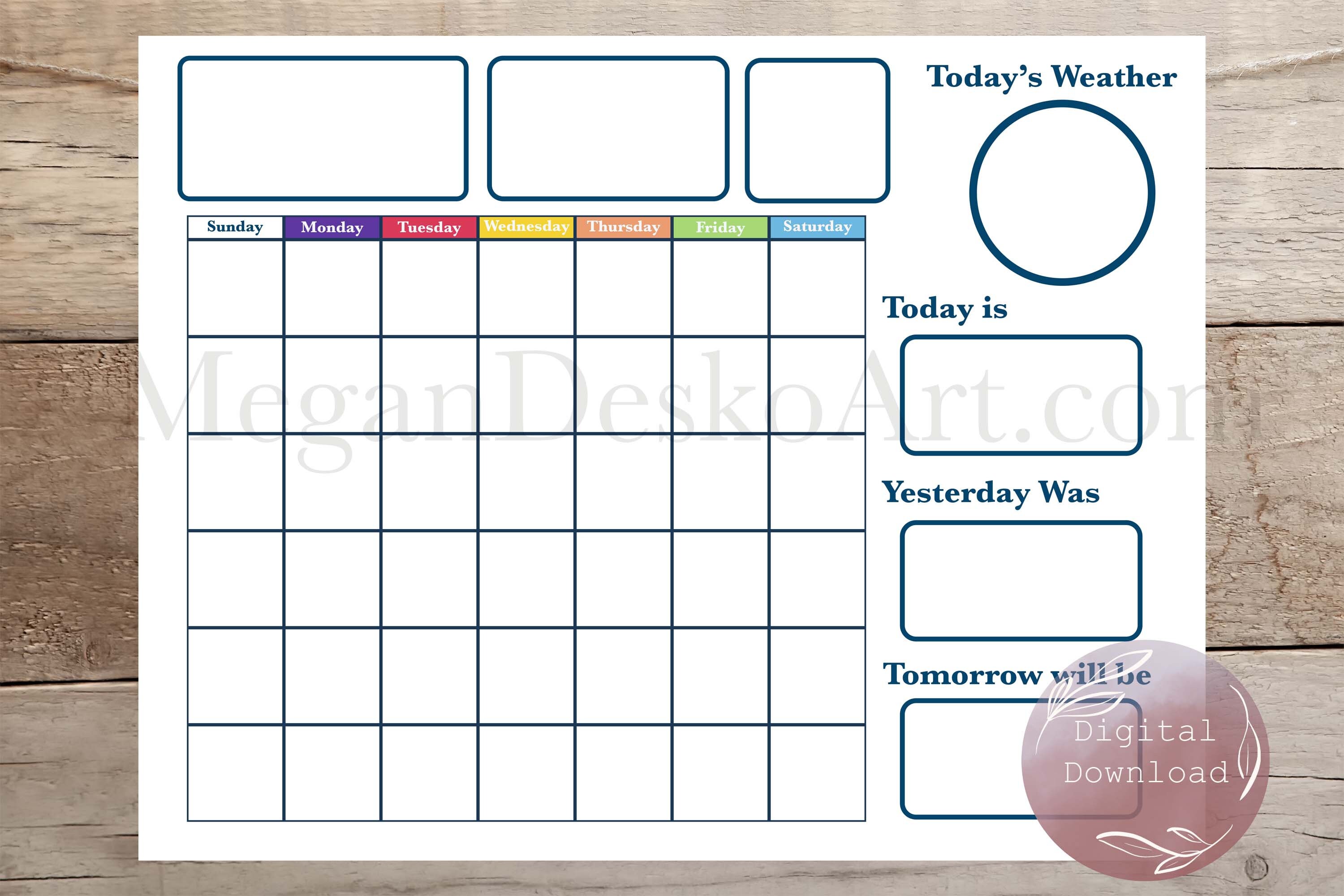 Digital Download Mini Watercolor Nature Calendar Kit 8.5x11in | Etsy