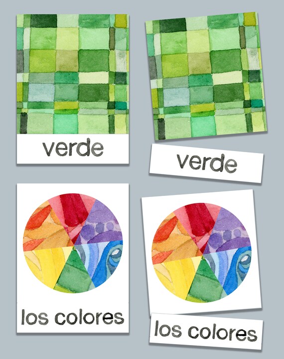 Digital Download 3 Part Spanish Color Cards Three Part - Etsy