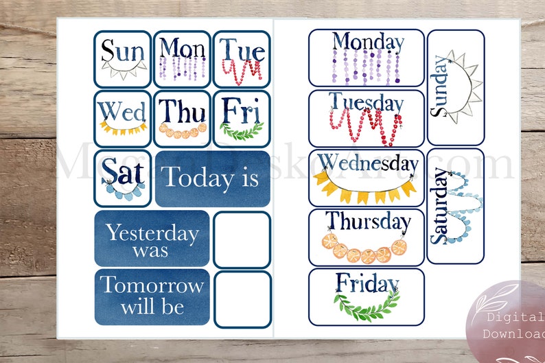 Digital Download Medium Watercolor Nature Calendar Kit - Etsy