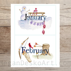 Digital Download Months, Nature Themed Month Cards, School Calendar ...