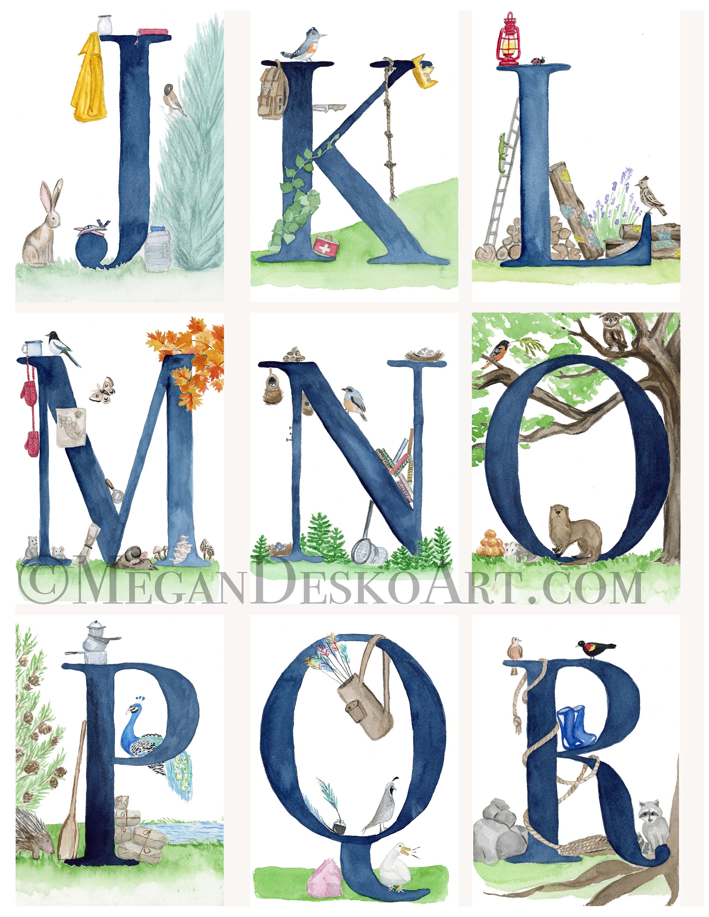 Full Alphabet 3 Sizes Digital Download Adventure in the Woods | Etsy