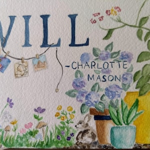 Set of Three Charlotte Mason Quote Watercolor Prints, I Am I Can I ...