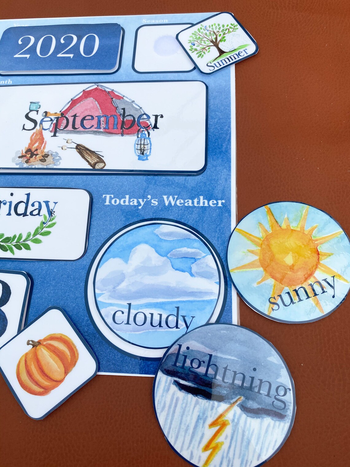 Digital Download Medium Watercolor Nature Calendar Kit | Etsy