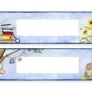 Nature Themed Watercolor Student Desk Name Plate Digital Download ...