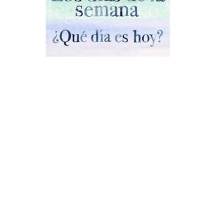 Printable Watercolor Spanish Days of the Week Cards; Spanish Pocket ...