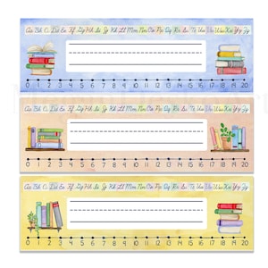 Watercolor Student Desk Name Plate Digital Download; Book Themed Desk ...
