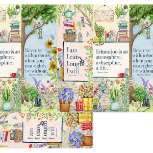 Digital Download Education Quote Watercolor Bookmark; Charlotte Mason ...