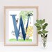 Letter W Adventure in the Woods Watercolor Print, Letter W Initial Art ...