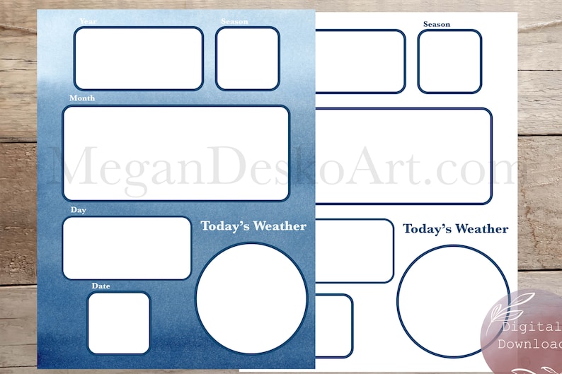 Digital Download Medium Watercolor Nature Calendar Kit | Etsy