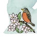 Michigan Robin and Apple Blossoms State Symbol Silhouette Watercolor ...