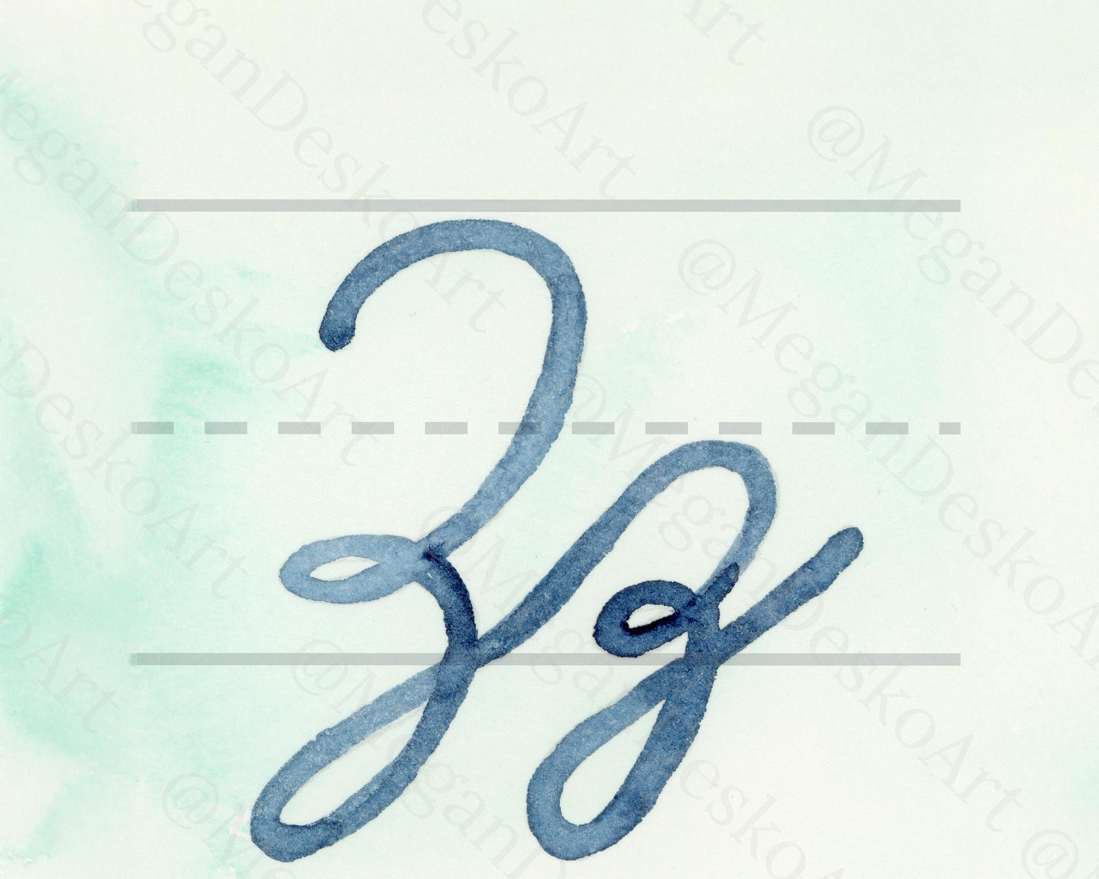 Cursive Pastel Alphabet Download - Cards and Posters; Watercolor Hand ...