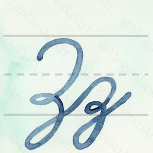 Cursive Pastel Alphabet Download - Cards and Posters; Watercolor Hand ...