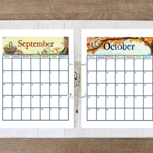 2025 Printable Watercolor Nature Themed Calendar, Full Page Monthly ...