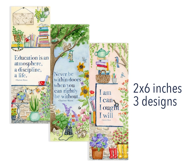Digital Download Education Quote Watercolor Bookmark; Charlotte Mason ...