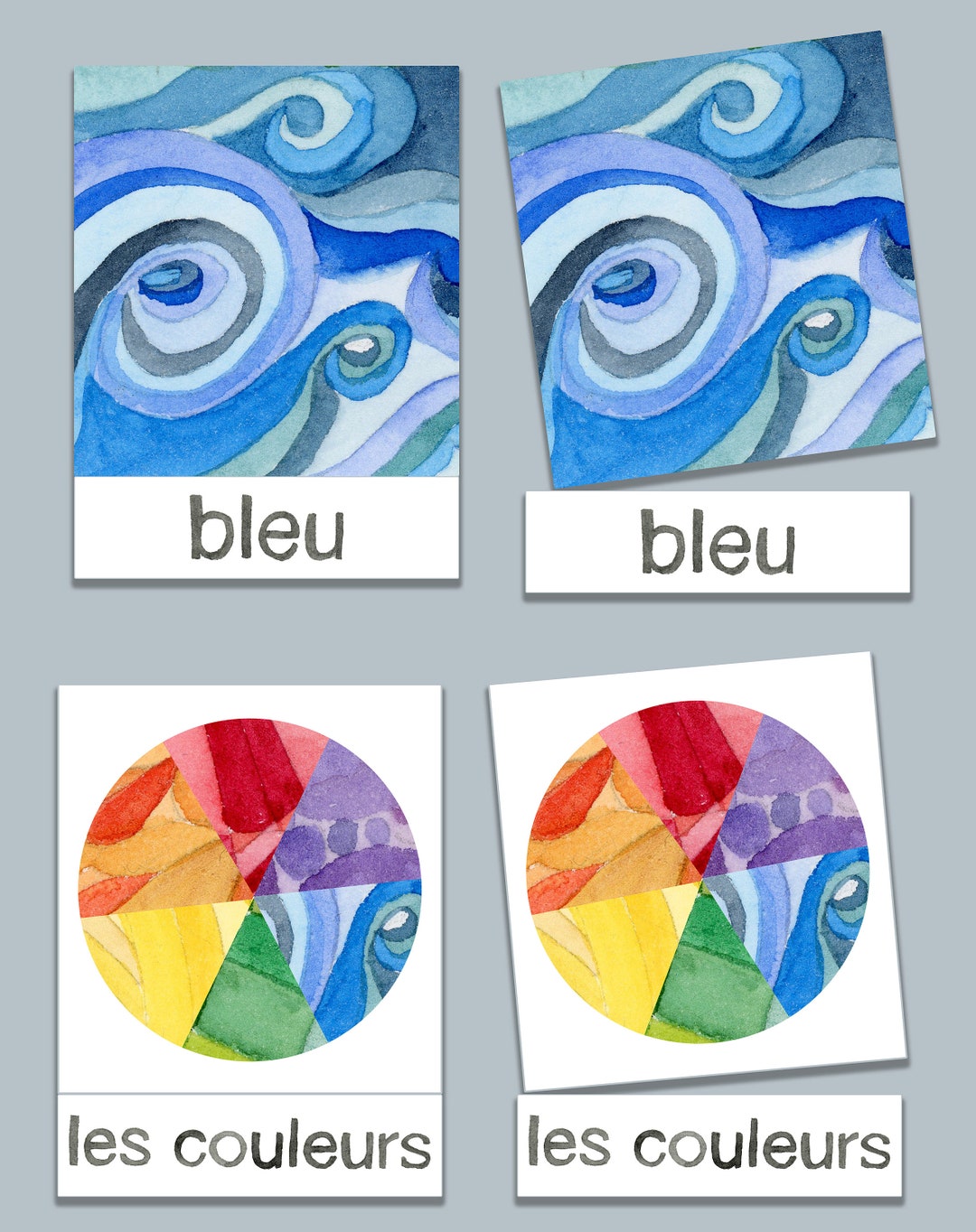Digital Download 3 Part French Color Cards, Three Part Montessori ...