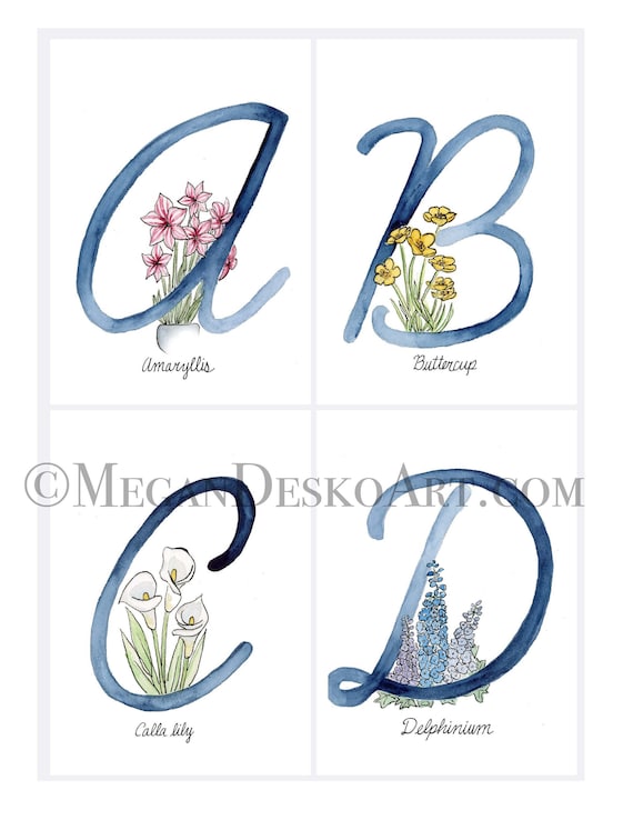 Digital Download Full Cursive Alphabet Cards and Print - Etsy