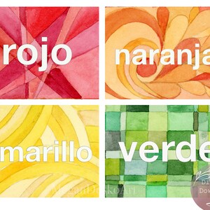 Digital Download Spanish Colors, Spanish Color Flash Cards, Classroom ...