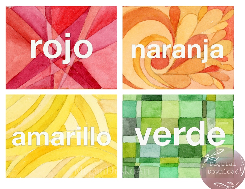 Digital Download Spanish Colors Spanish Color Flash Cards - Etsy