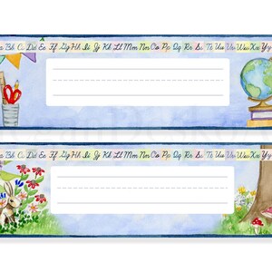 Nature Themed Watercolor Student Desk Name Plate Digital Download ...