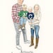 Custom Hand Painted Watercolor Family Portrait, Hand Painted Watercolor ...