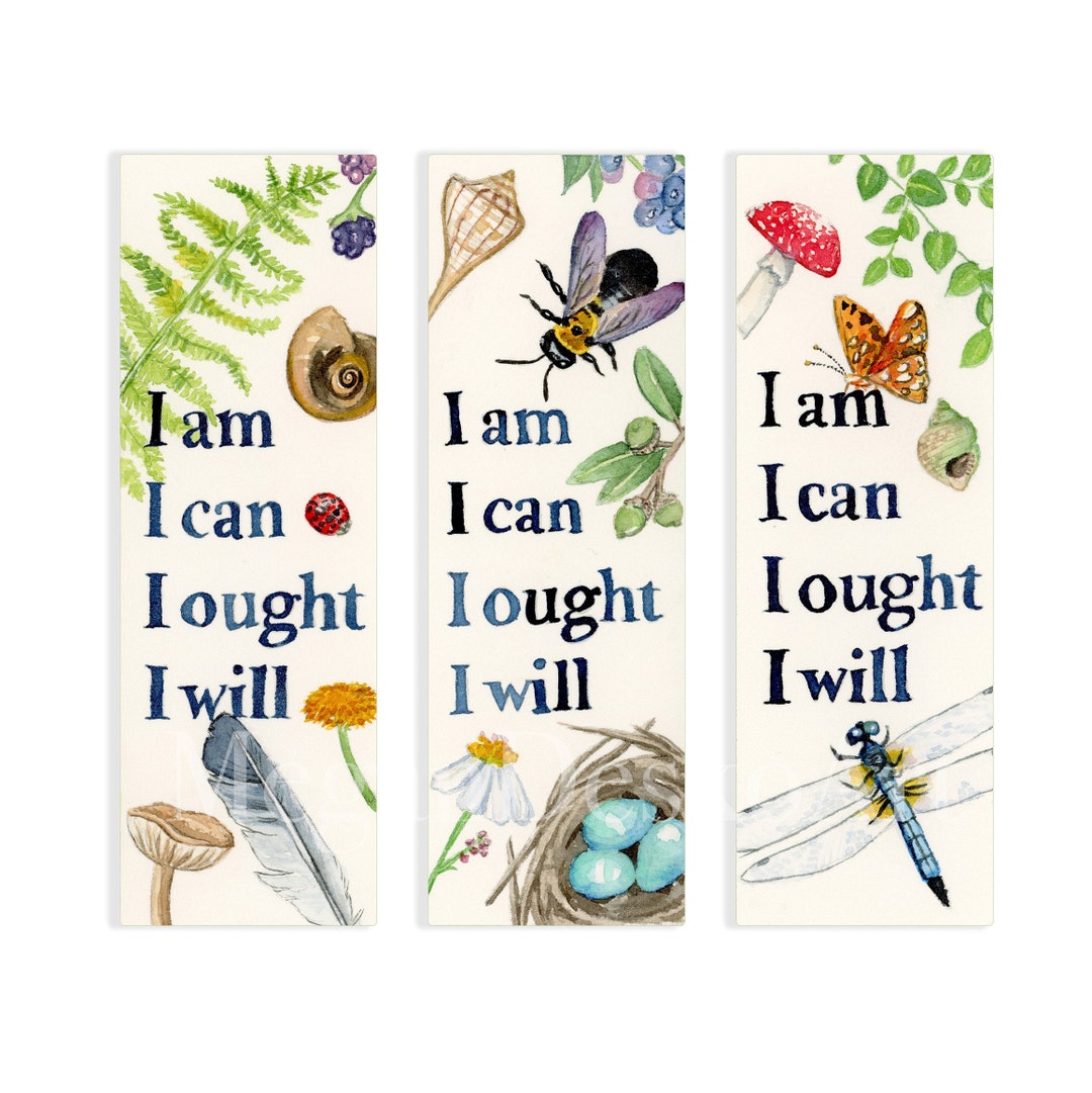 Digital Download I Am I Can I Ought I Will Bookmarks; Printable ...