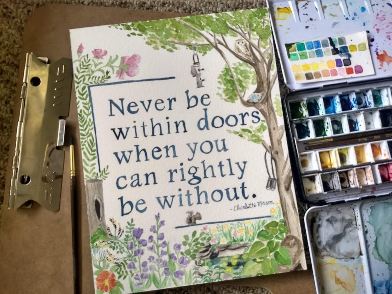 Set of Three Charlotte Mason Quote Watercolor Prints, I Am I Can I ...