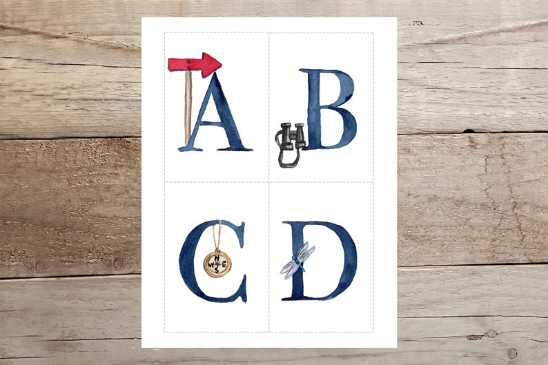 Digital Download Adventure Alphabet Upper and Lowercase Cards | Etsy
