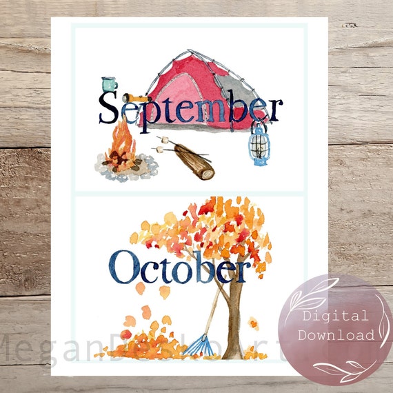 Digital Download Full Page Months | Etsy