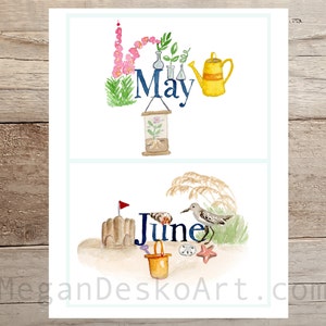 Digital Download Months, Nature Themed Month Cards, School Calendar ...