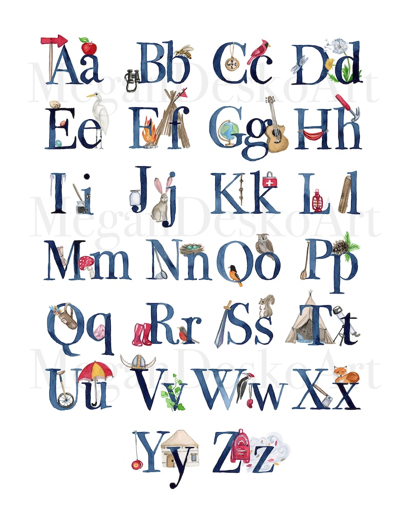 Digital Download Adventure Alphabet Upper and Lowercase Cards | Etsy